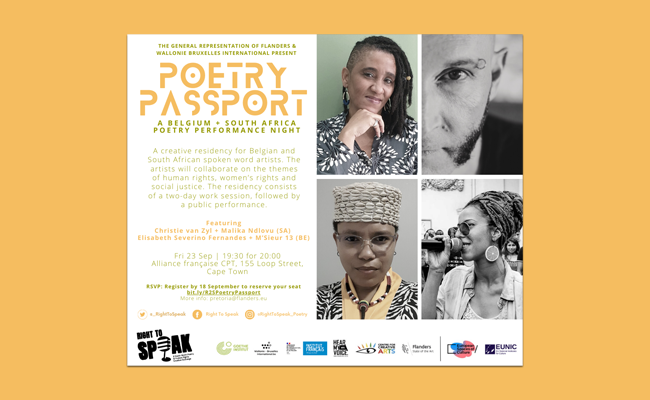 Invitation to a Belgium + South Africa poetry performance night – Cape ...
